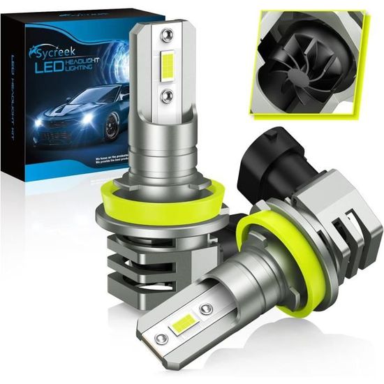 Ampoules H11-H8-H9 Led Anti Erreur,65W 22000 Lm 6500K Blanc Froid ...