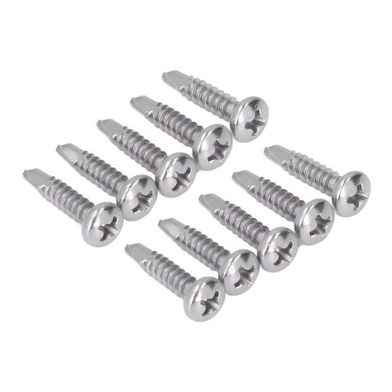 Vis à tête ronde cruciforme - DUOKON - M4.2x19 - Acier inoxydable 410 - Lot de 200 pièces ...