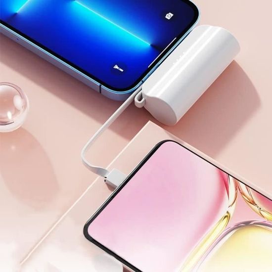Power Bank 5000 Mah, Mini Batterie Externe Portable De Type C Et Iphone ...