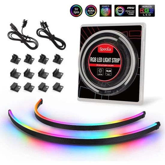 Neon Digital Rgb Led-Strip Combo-Set Bande Led Pc 400Mm Rgb 5-V-3-Pin ...
