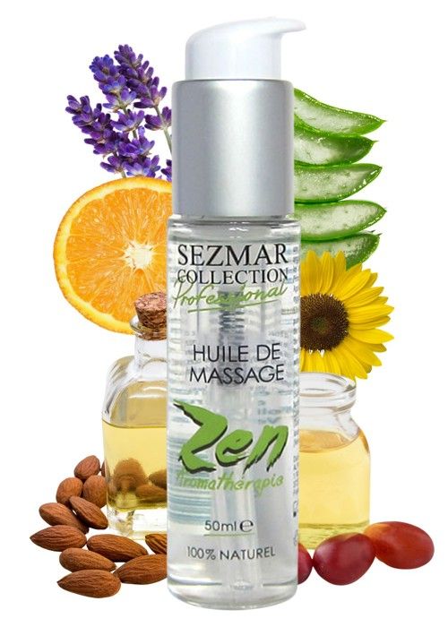 Huile de massage professionnelle ZEN 100% naturelle 50 ml - SEZ099 Contenance : 50 ML ...