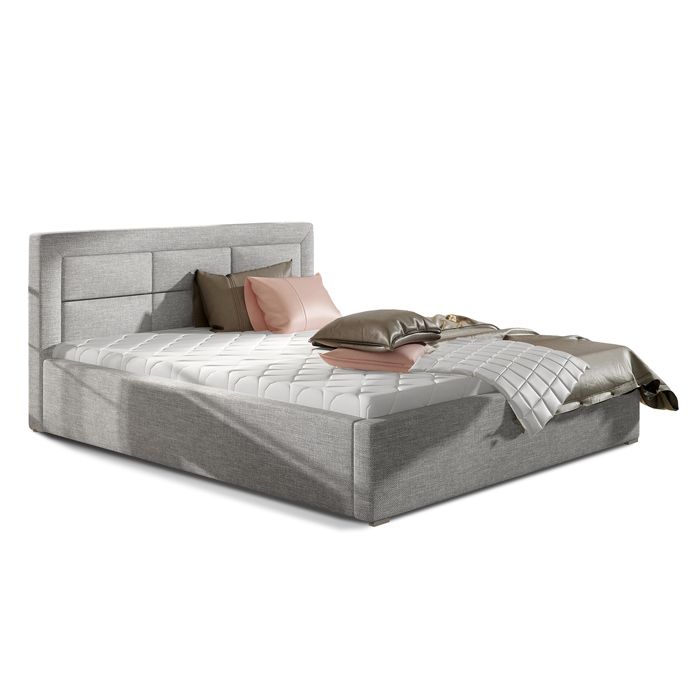 Lit coffre Petits-meubles - Nael - 180 x 223 x 93cm - Gris - Cdiscount Maison