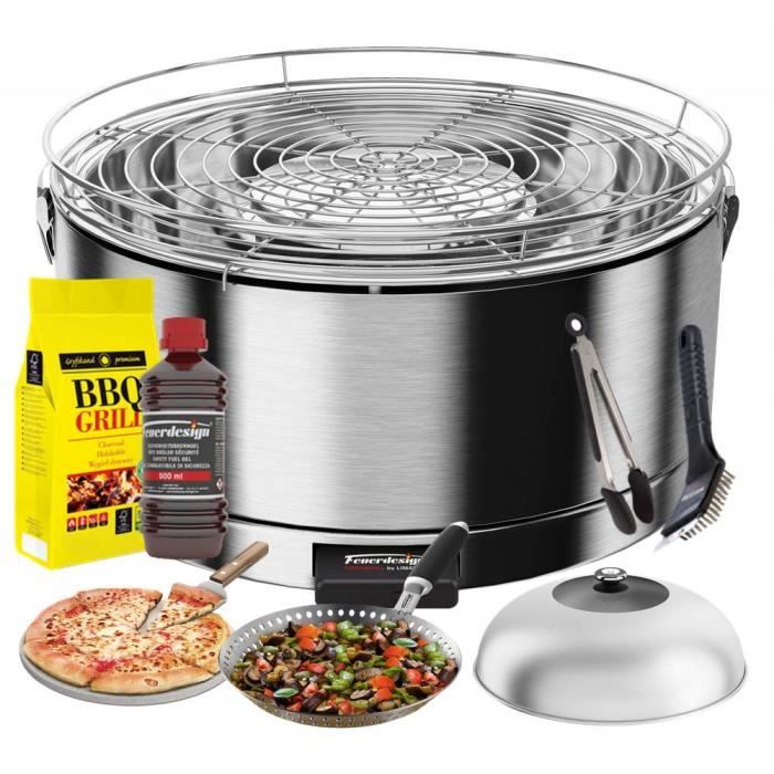 FEUERDESIGN-MAYON KIT GEL ALLUMAGE GRILLE INOX + CHARBON 3 Kg + PINCE ...