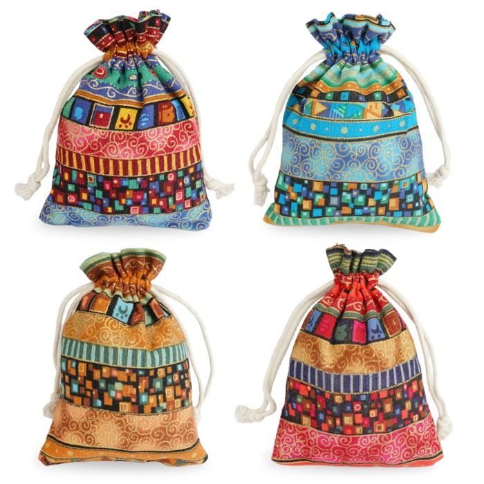 Sachets en Toile de Jute - Multicolore - 20 Pièces - 10 x 14 cm ...