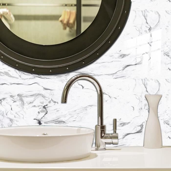 Credence Adhesive Pour Cuisine 10X10 Marbre Stickers Cuisine Stickers ...