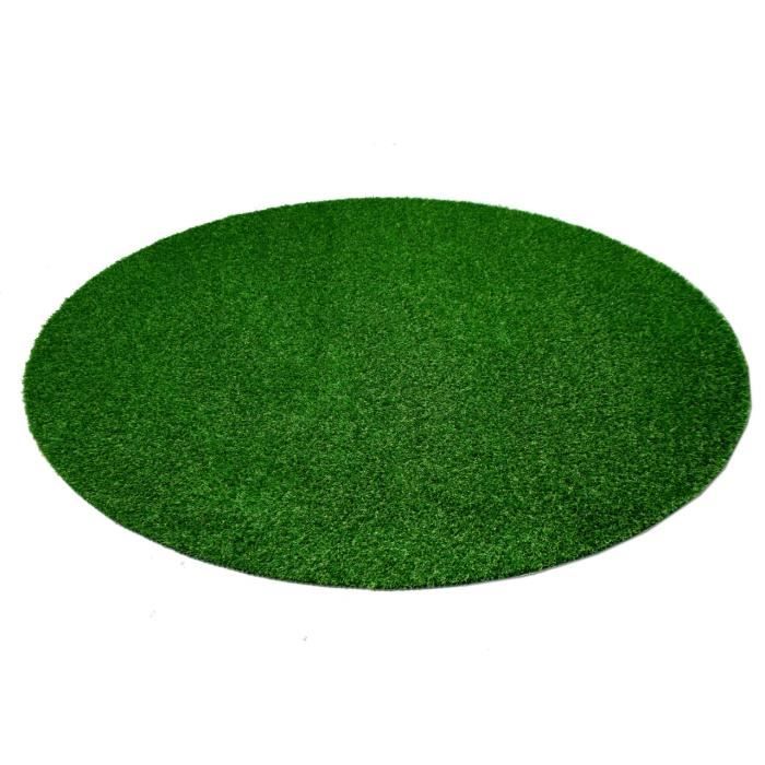 Tapis de gazon artificiel rond de luxe pour jardin, terrasse et balcon - Snapstyle Wembley ...