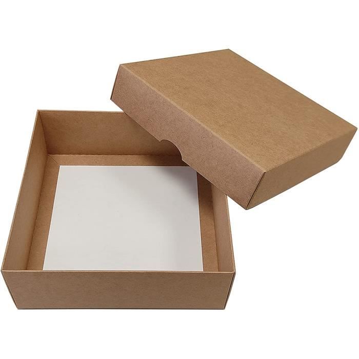 Boîte Cadeau en Carton Kraft de Qualité Boîte Kraft 5x5x3 cm Boîte ...