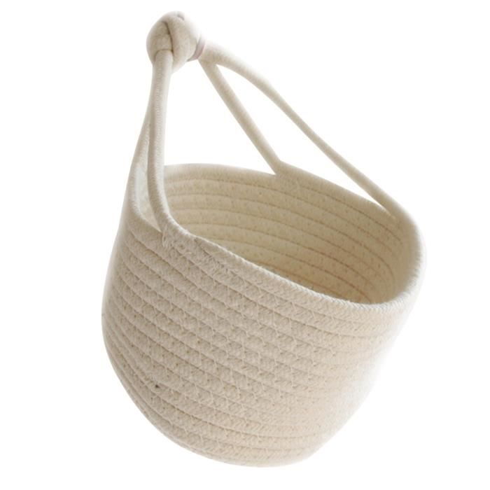 Panier à linge - Blanc - Corde de coton - Organisateur rond - Style ...