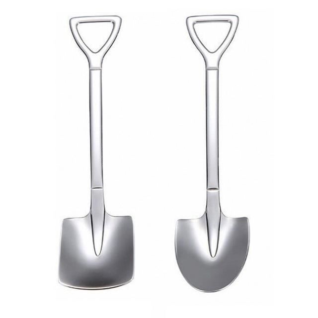 Cuillères,6 pièces acier inoxydable fer pelle cuillère café crème ...