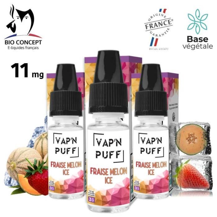 3 E-liquides Fraise Melon ice - Vap'n puff BioConcept - 11mg - 50-50 ...