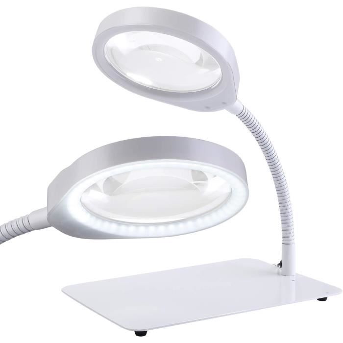 Lampe Loupe, Grossissement 10X Loupe De Table Daylight Flexible Loupe ...