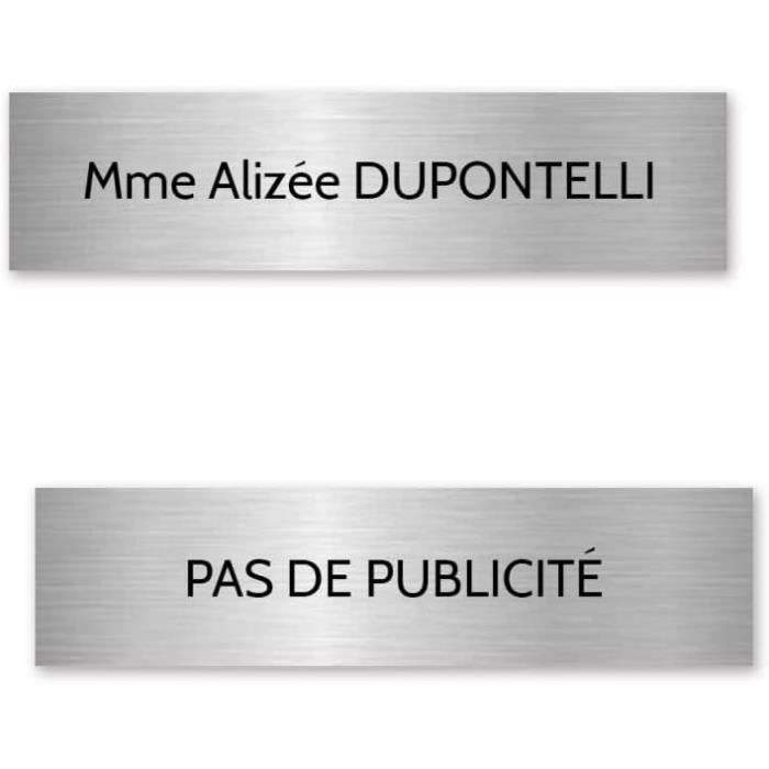 Plaque Nom + Stop Pub Pour Boite Aux Lettres Format Decayeux (100X25Mm ...