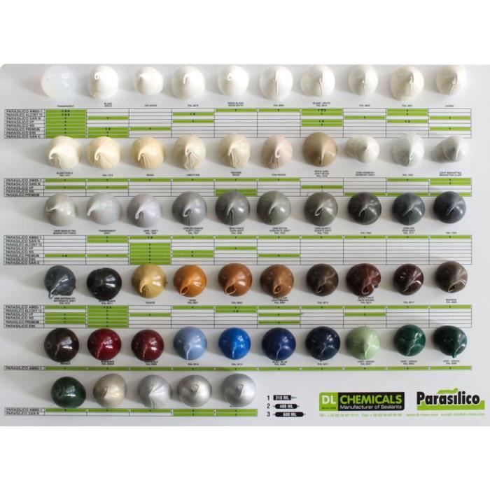 Mastic silicone Parasilico Ral 7002 DL CHEMICALS Prestige Colour - Gris ...