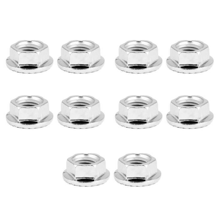 Écrou à embase hexagonale - DUOKON - M10 - Fer chromé - Lot de 10 ...