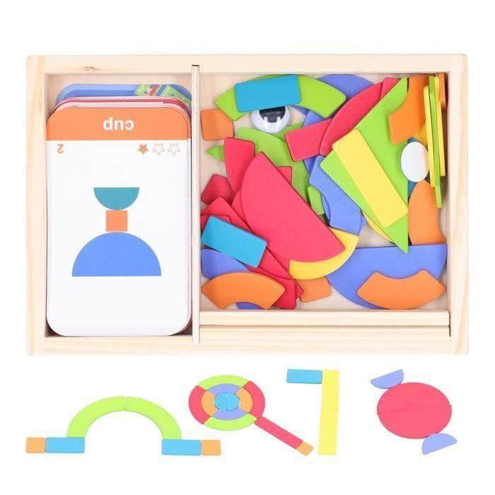 Wind-CHE Tangram Puzzle - Blocs de motifs en bois - Cdiscount Jeux - Jouets