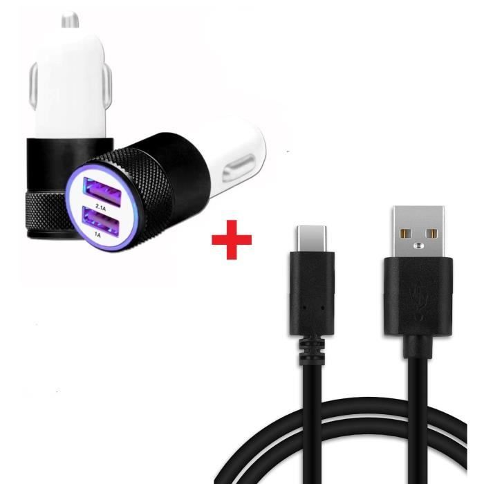 Pack Chargeur Auto + 2 Câbles USB Type C pour Xiaomi Redmi 12C Chargeur ...