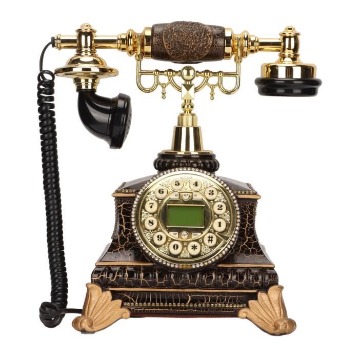 Pwshymi ligne fixe filaire rétro Pwshymi Téléphone fixe rétro Téléphone de bureau filaire ...