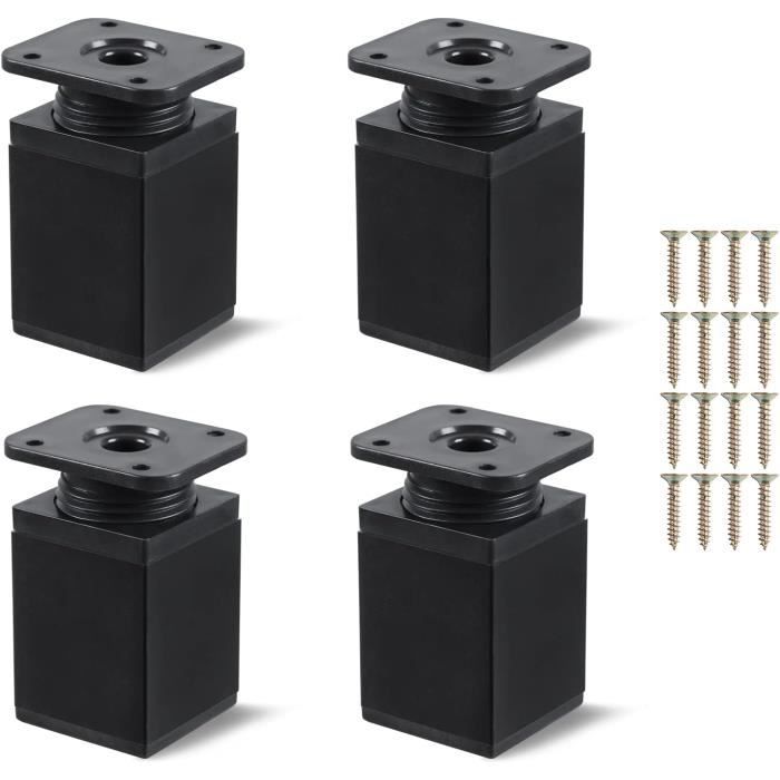 Niviy Pied de Meuble Reglable 4 Pièces avec Plaque de Fixation Pied de ...