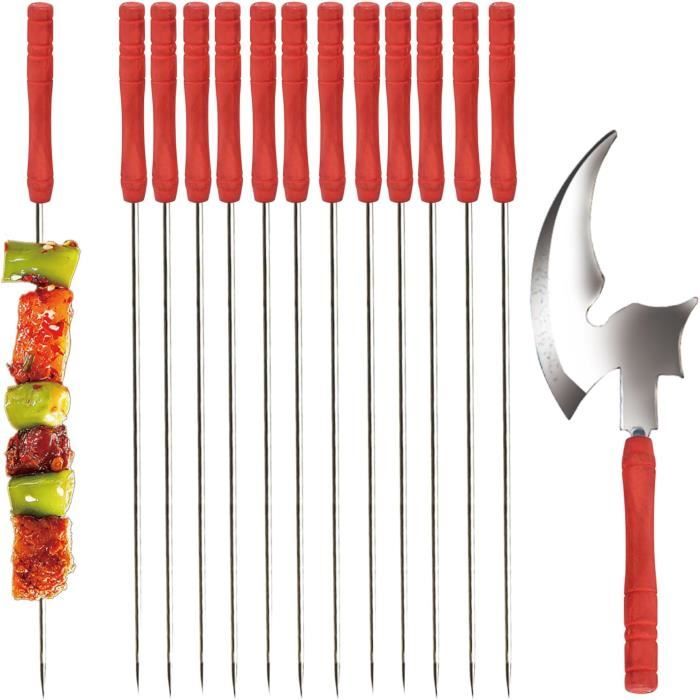 12 Brochettes pour Barbecue, Brochettes Inox, Pic a Brochette Inox ...