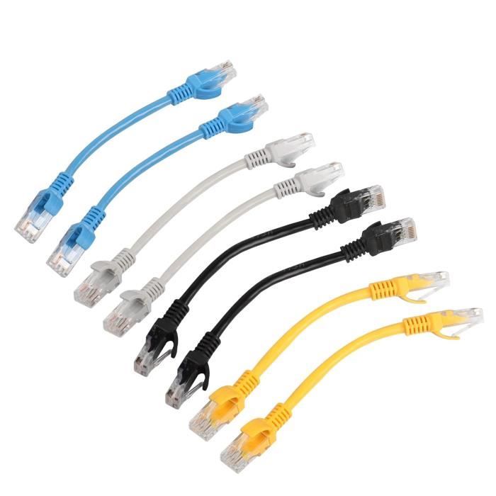 RIIEYOCA Lot de 8 cables de raccordement Ethernet Cat5e courts, cordon ...