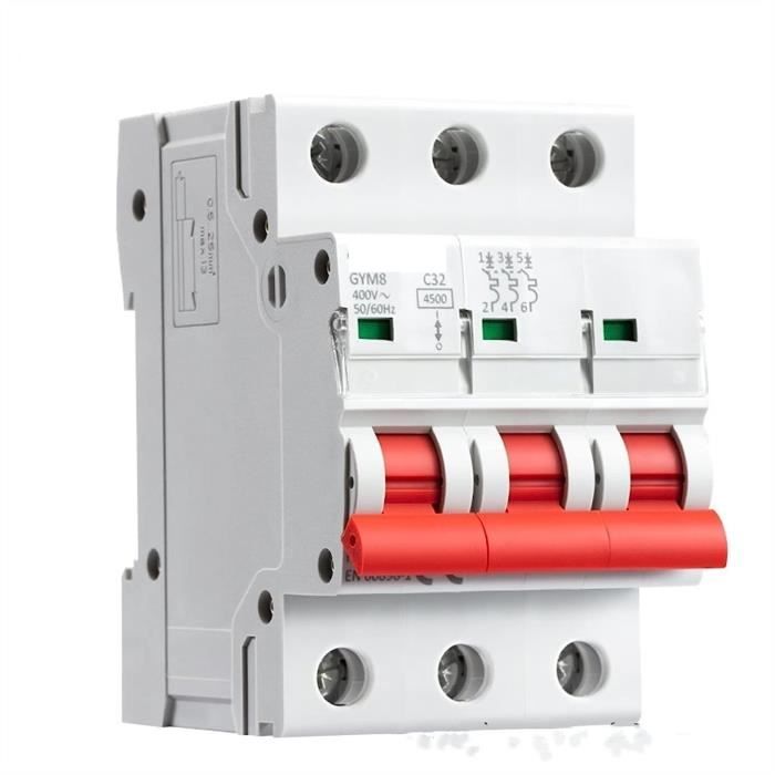 Disjoncteur Interrupteur Électrique 3P Mcb 6A 10A 16A 20A 25A 32A 40A 50A 63A 220V Mini ...