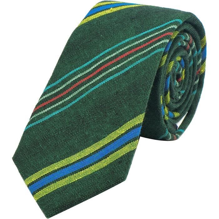 Fine Cravate De Coton Avec Rayures Et Carreaux Pour Hommes 6 Cm[H116 ...