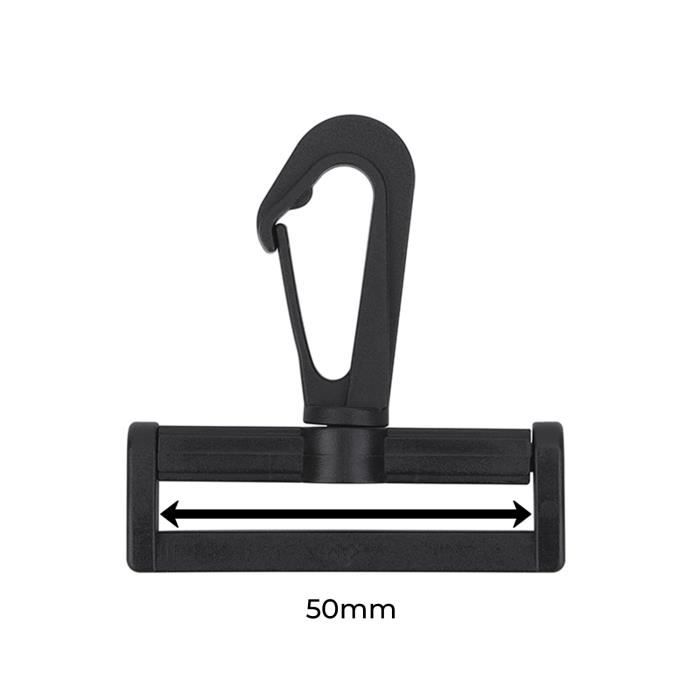 KAM 50mm Mousqueton Pivotant Crochets en Plastique Fermoir à Gâchette ...