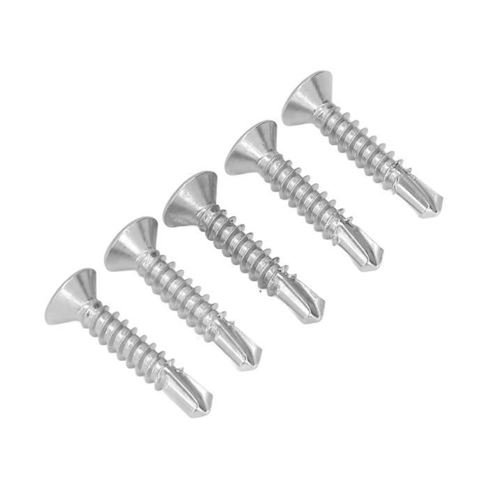 YOSOO Kit d'assortiment de vis autoperceuses 200pcs vis autoperceuse tête fraisée cruciforme ...