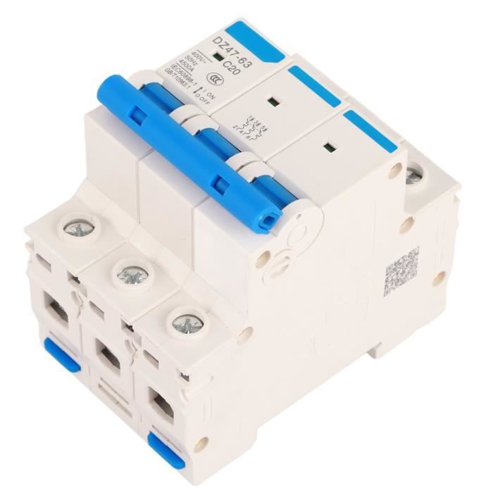 Zerone mini disjoncteur AC 400V 6/10/16/20A Disjoncteur miniature 3 pôles Disjoncteur de ...