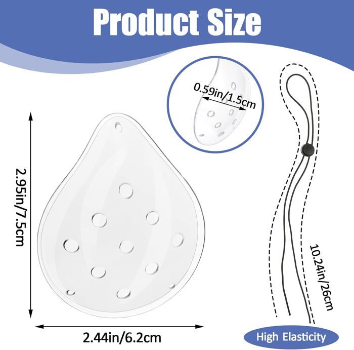 Lot de 4 cache-yeux en plastique transparent ventilé avec sangle ...