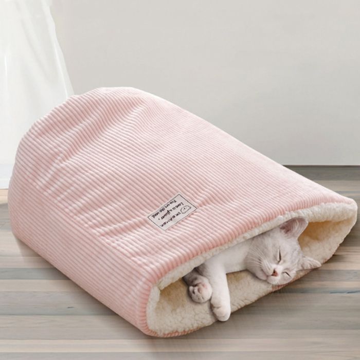 Lit chaud en tissu velours pour chats et chiens, hiver et automne ...