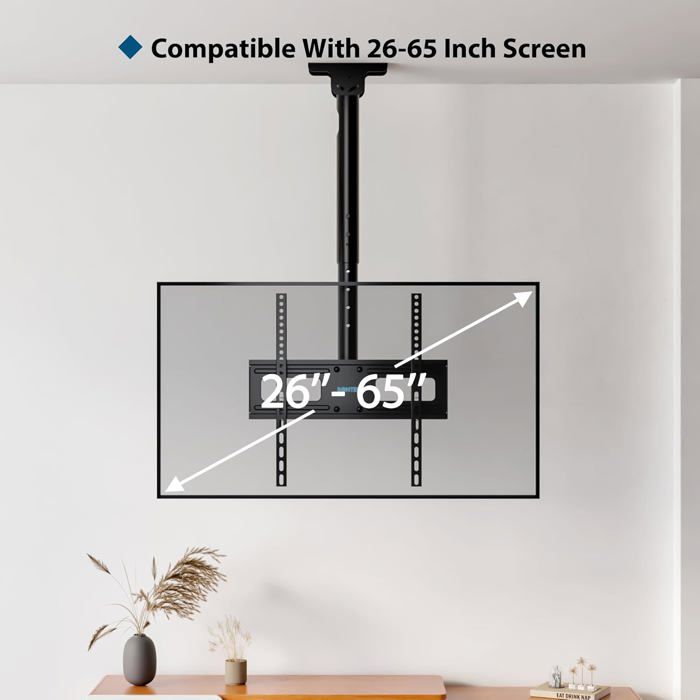 Support TV plafond inclinable - TURBIX - 26-65 pouces - Charge 45 kg ...