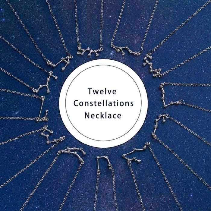 Trendy Shiny Crystal Star Zodiac Sign 12 Constellation Pendentif ...