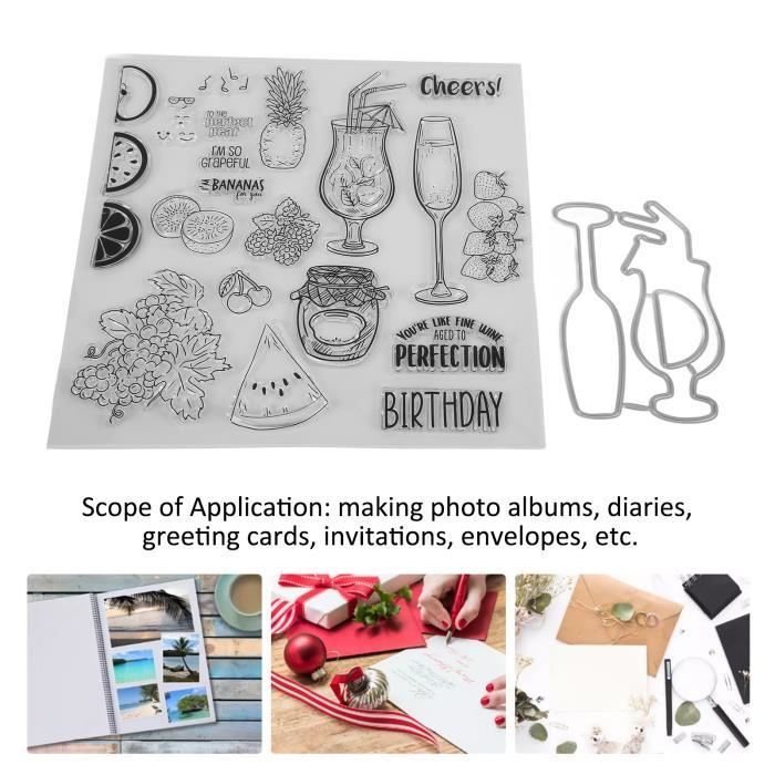 SALALIS Kit Tampon Transparent Sculpté Set Embossage Scrapbook DIY ...