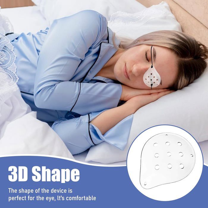Lot de 4 cache-yeux en plastique transparent ventilé avec sangle ...