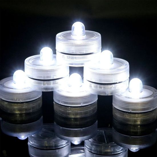 Lot de 12 Mini Lumières LED Submersible, Mini Bougies Submersibles LED Lampes, Étanche IP68 ...