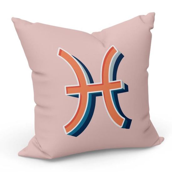 Housse de coussin Rose Poissons Signe astrologie Zodiaque Astres ...