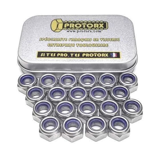 Ecrou Indesserable M8 : Boite 20 Pcs Nylstop Autobloquant Frein - Bague ...