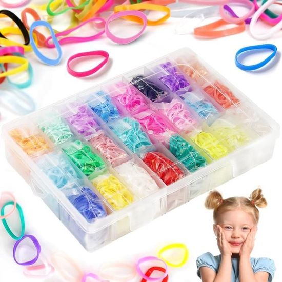 Zeuwets 2000 Pièces Petit Elastique Cheveux, 2cm Mini Elastiques à ...