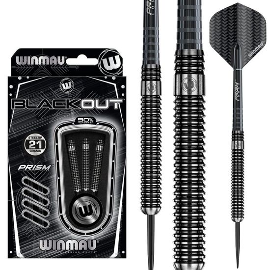 Fléchettes - Winmau - Blackout - 22gr - 90% Tungstène - Pointe d'acier ...