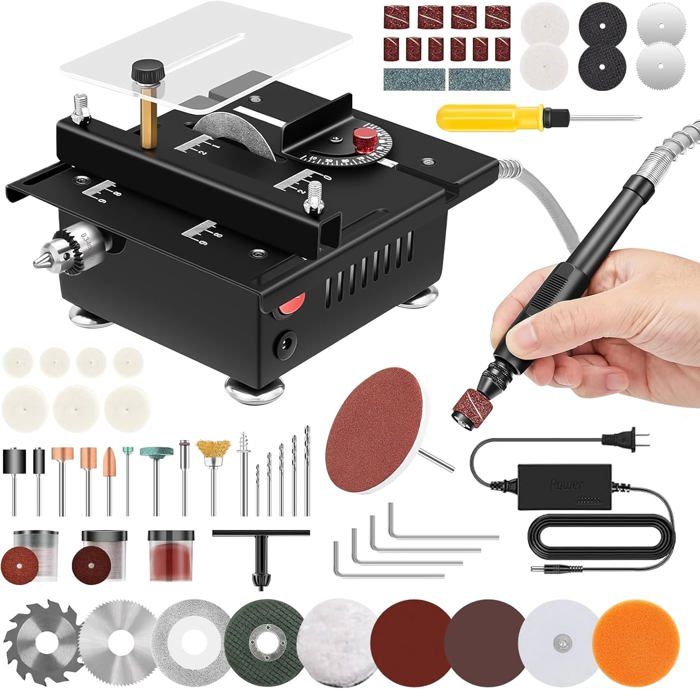 Mini scie circulaire de table 100 W multifonction avec 4 lames Scie de ...