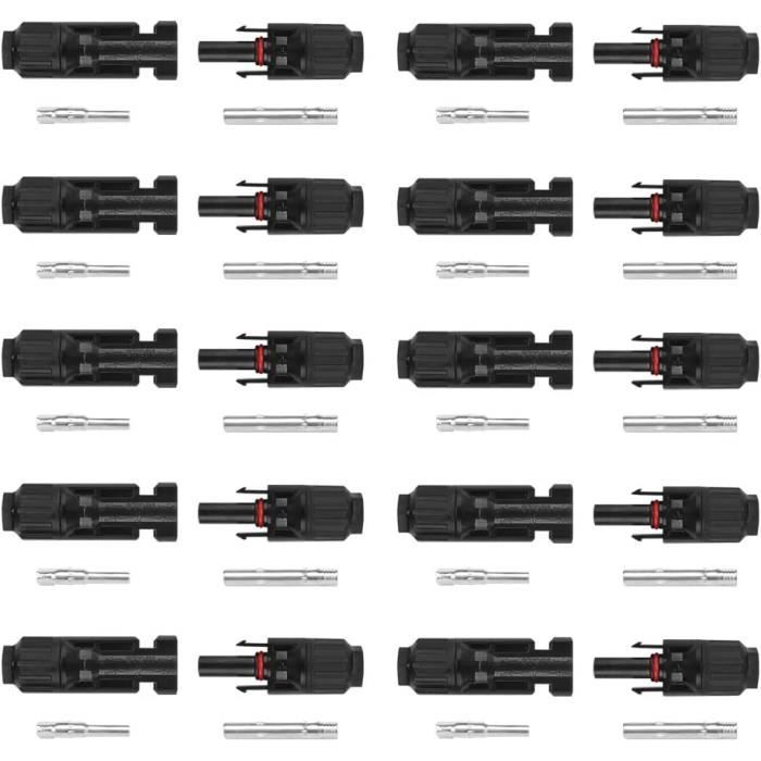 10 paires de connecteurs de panneau solaire, connecteurs de câble de ...