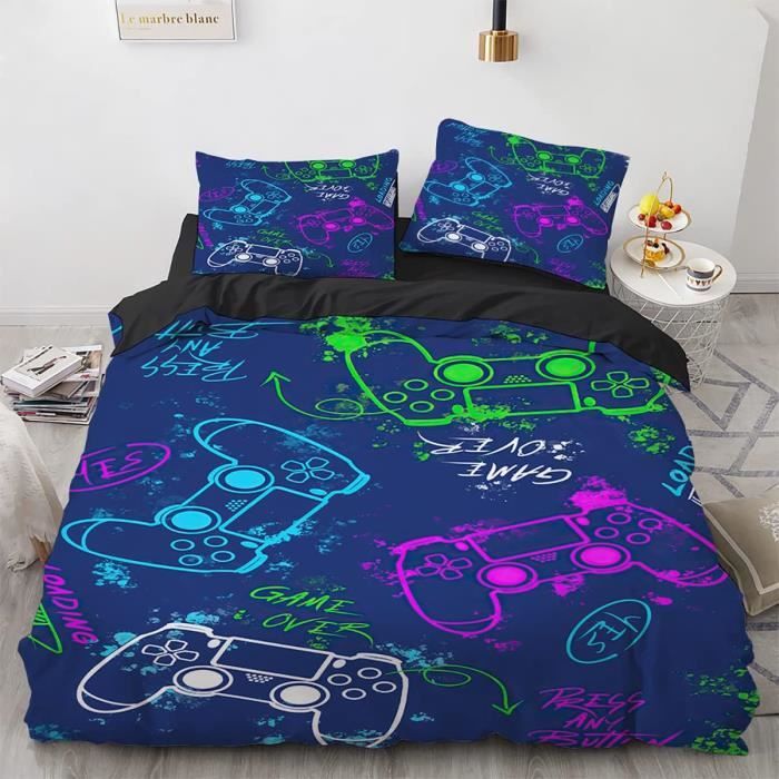 Parure De Lit Gamer Set De Housse De Couette 240X260 Cm Avec 2 Taies ...
