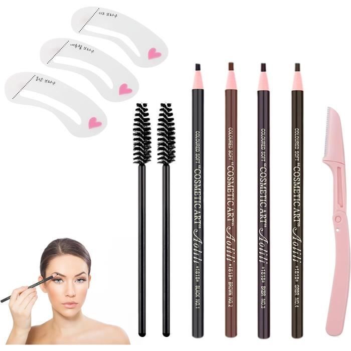 Crayons À Sourcils Imperméables,4Pcs Crayon Sourcil Waterproof,Ensemble ...