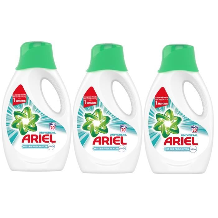 ARIEL Universal Febreze Liquide détergent 20 charges de lavage (Pack de ...