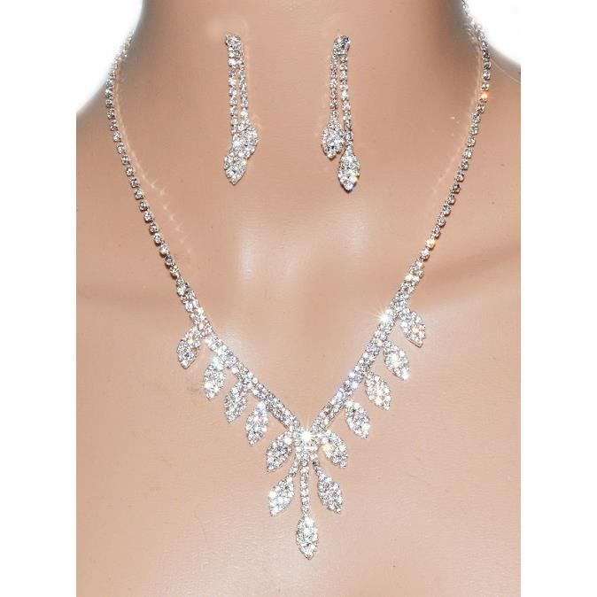Parure Bijoux Strass pour un Mariage ou une Soirée - Achat / Vente ...