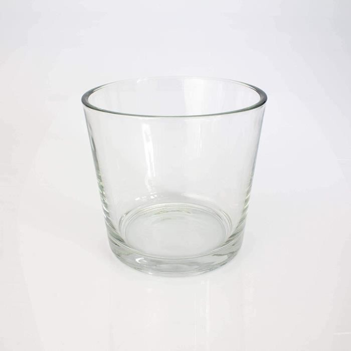 INNA-Glas Cache-Pot - Vase Alena en Verre, Transparent, 16cm, Ø 17cm ...