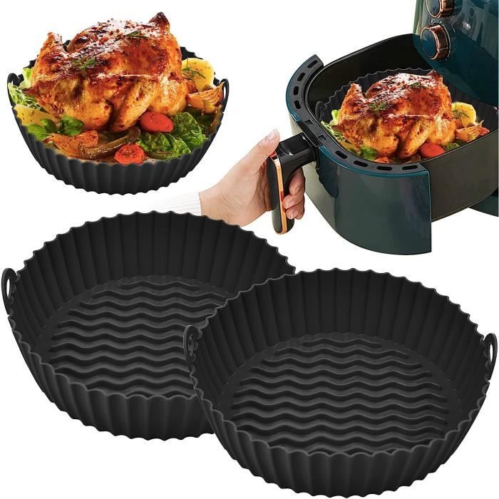 Air Fryer Pot en Silicone 20cm, Réutilisable Accessoire Air Fryer ...