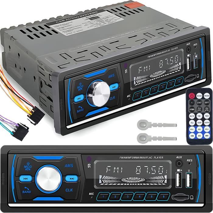 Autoradio avec système Mains Libres Bluetooth et télécommande, 1 Lecteur MP3 DIN avec 2 USB pour ...