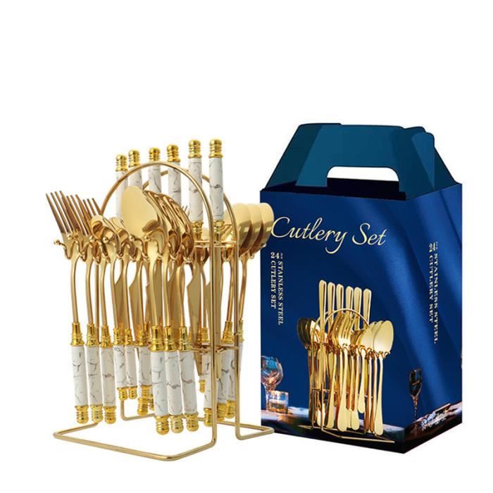 Ménagère de 24 Pièces pour 6 Personnes Comprend Couteau, Fourchette ...